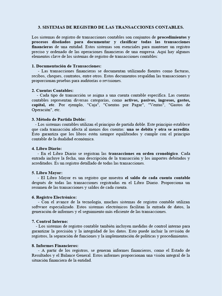 Sistemas de Registro de Las Transacciones Contables. | PDF ...