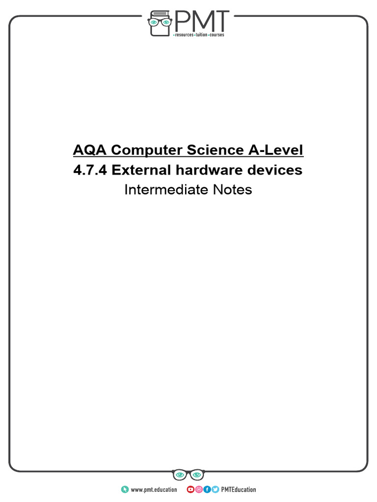AQA A-Level Computer Science Hardware Guide | PDF | Hard Disk Drive ...