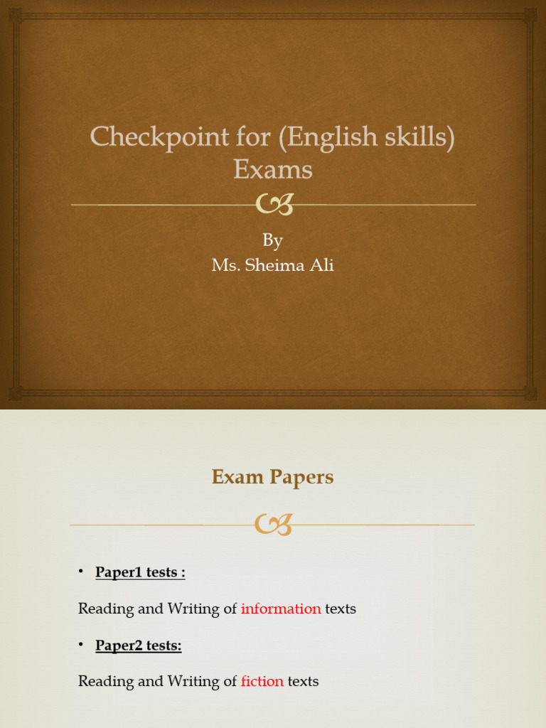 Checkpoint Exams Idea | PDF | Speed Reading | English Language