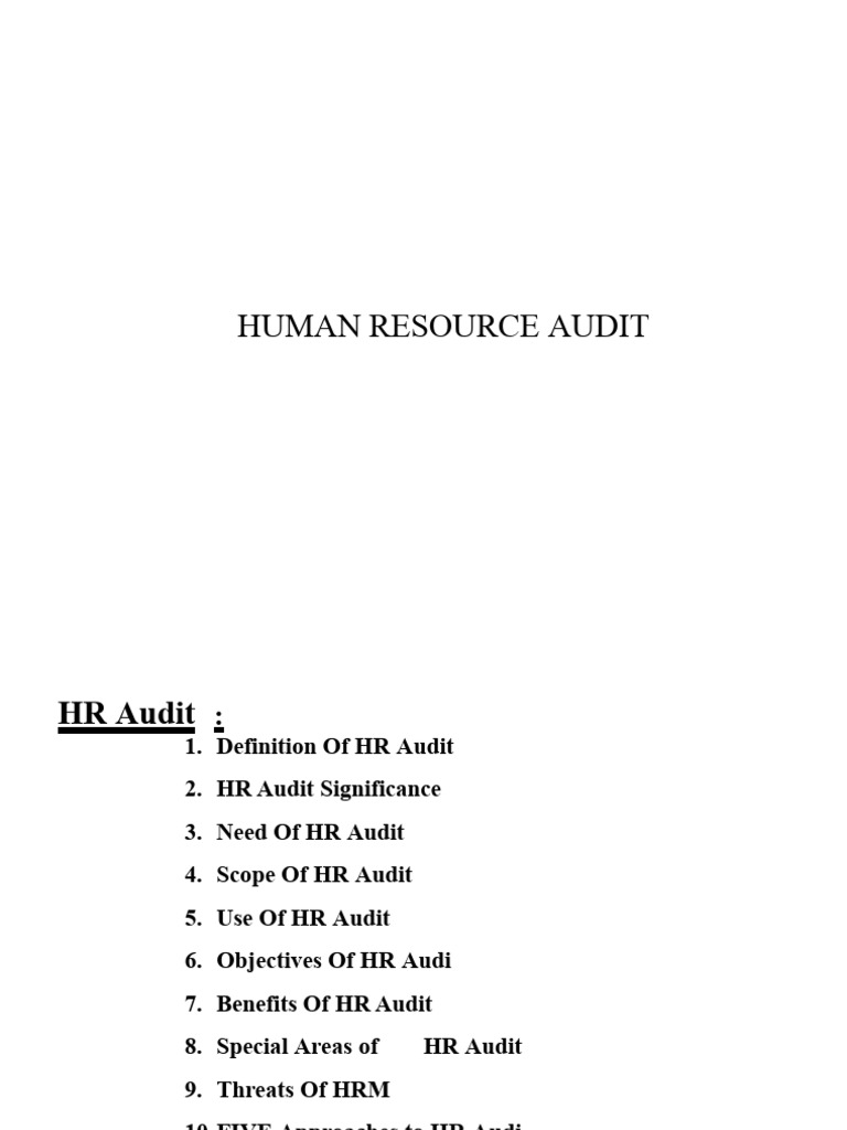 HR Audit | PDF | Human Resources | Audit