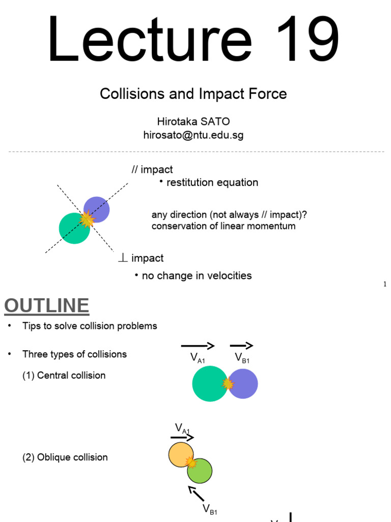 L19 Collision Ver1 Hirotaka Sato | PDF | Collision | Force