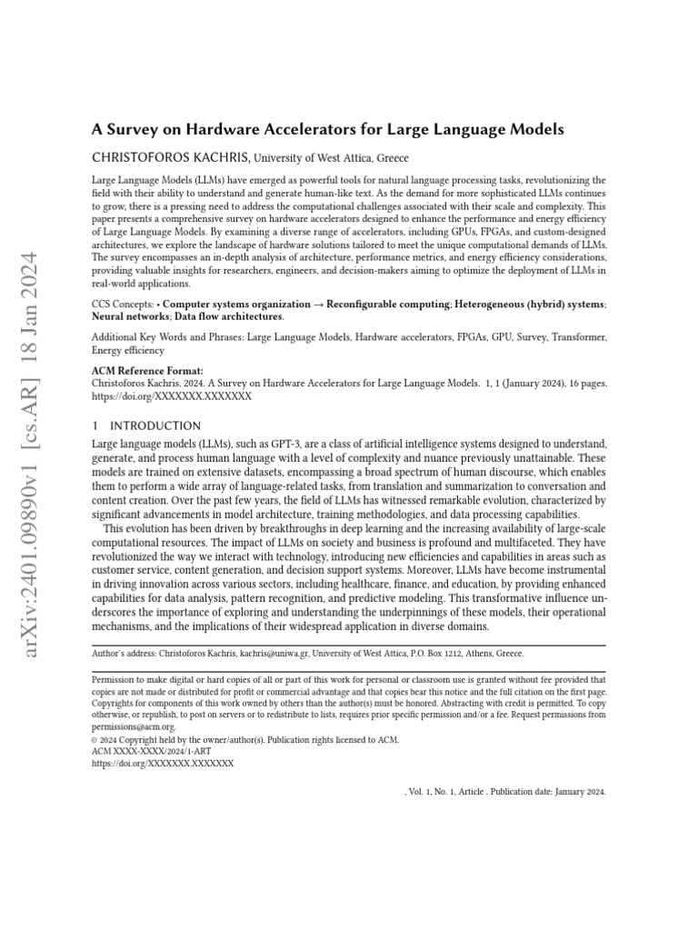 Survery On Fpga and LLM | PDF | Field Programmable Gate Array | Artificial Neural Network