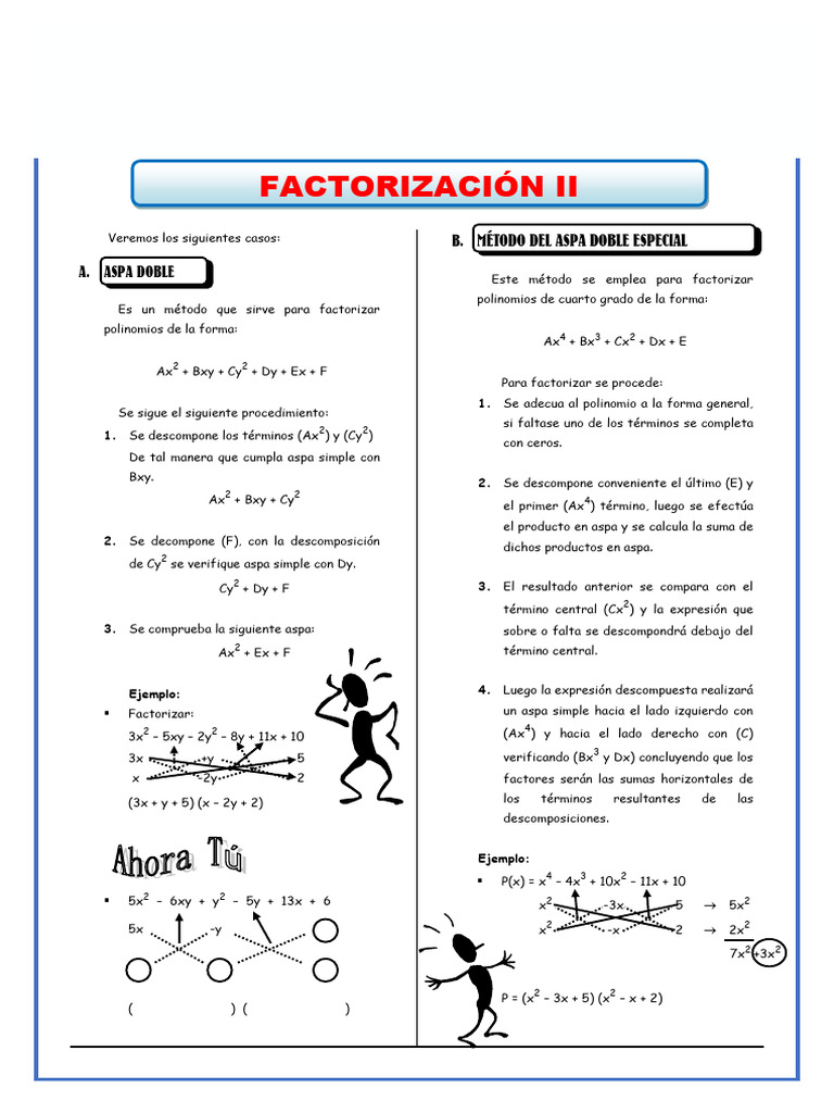 Métodos de Factorizacion 2 para Tercero de Secundaria 2 | Descargar gratis PDF | Ciencia ...