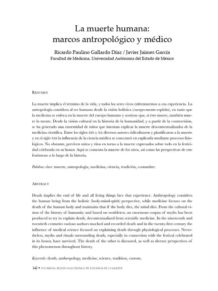 Muerte: Enfoques Antropológicos y Médicos | PDF | Muerte | Reencarnación