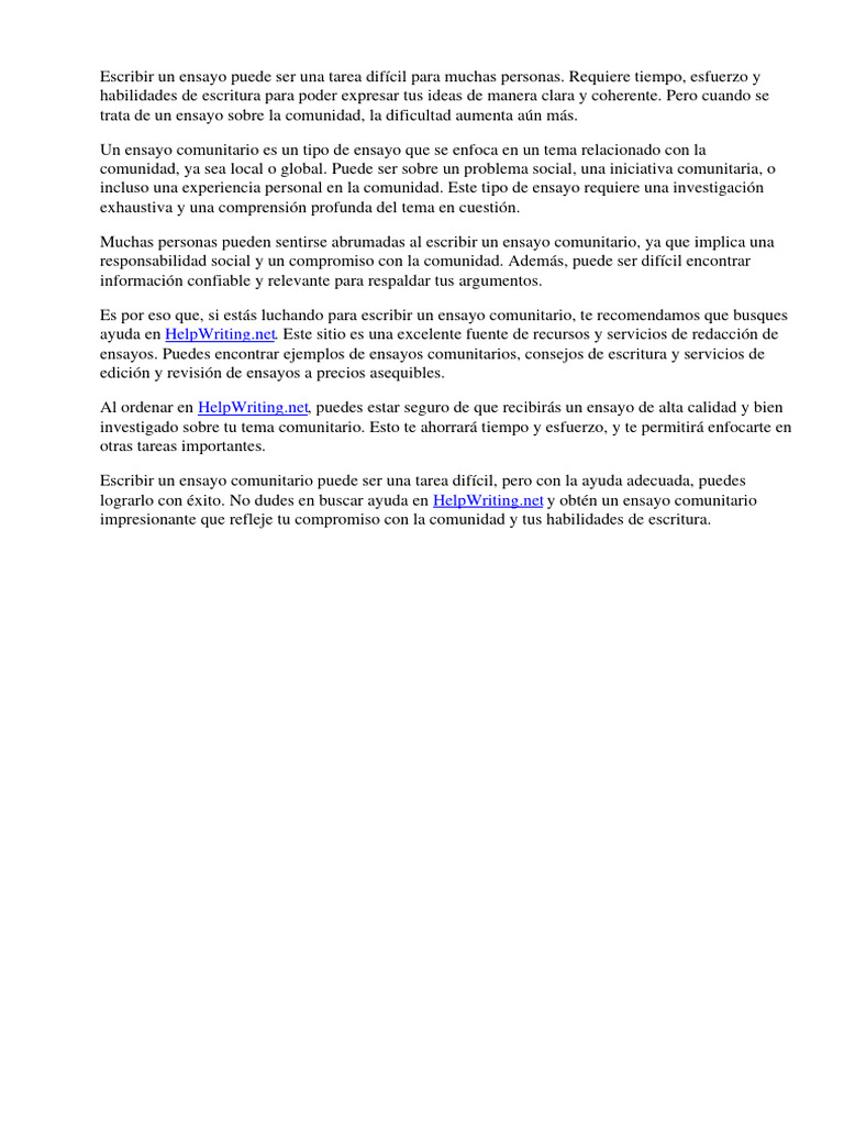 Cómo Escribir un Ensayo Comunitario | PDF | Ensayos | Comunidad