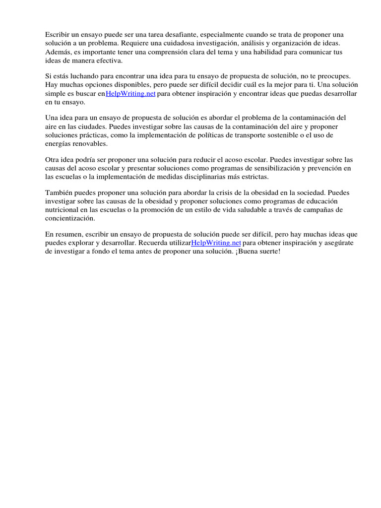 Ideas para Un Ensayo de Propuesta de Solución | Download Free PDF | World Wide Web | Internet & Web
