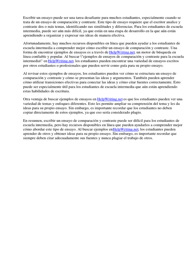 Guía para Ensayos de Comparación y Contraste | PDF | Online Copyright ...