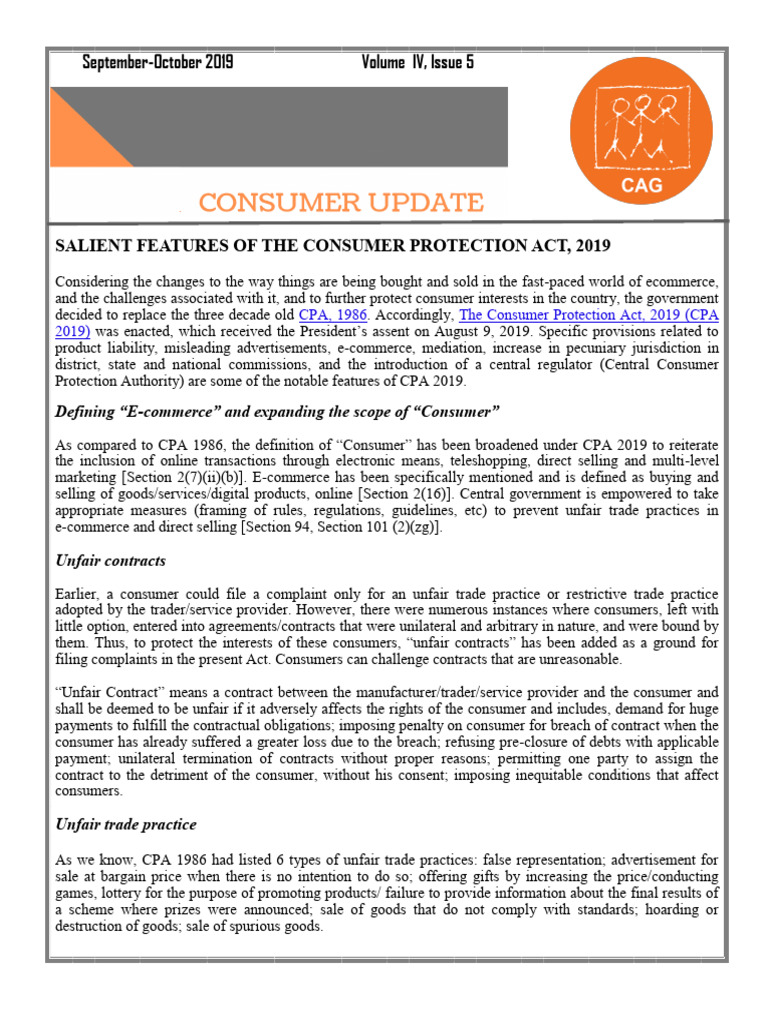 Consumer Update September October 2019 | PDF | Consumer Protection | E ...