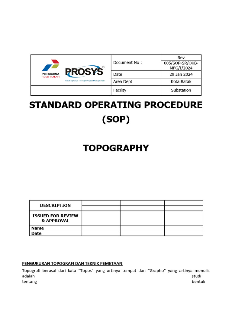 SOP Topografi (OKB) | PDF