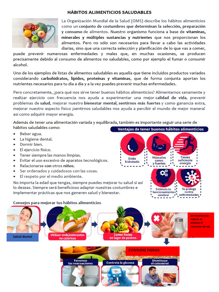 Mejora tus Hábitos Alimenticios Saludables | PDF | Alimentos | Nutrientes