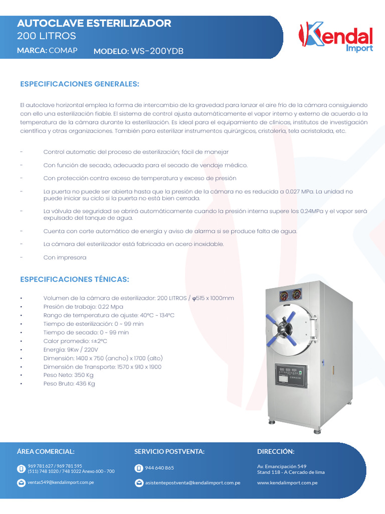 ESTERILIZADOR-AUTOCLAVE-200-LITROS-COMAP-WS-200YDB (1) | PDF