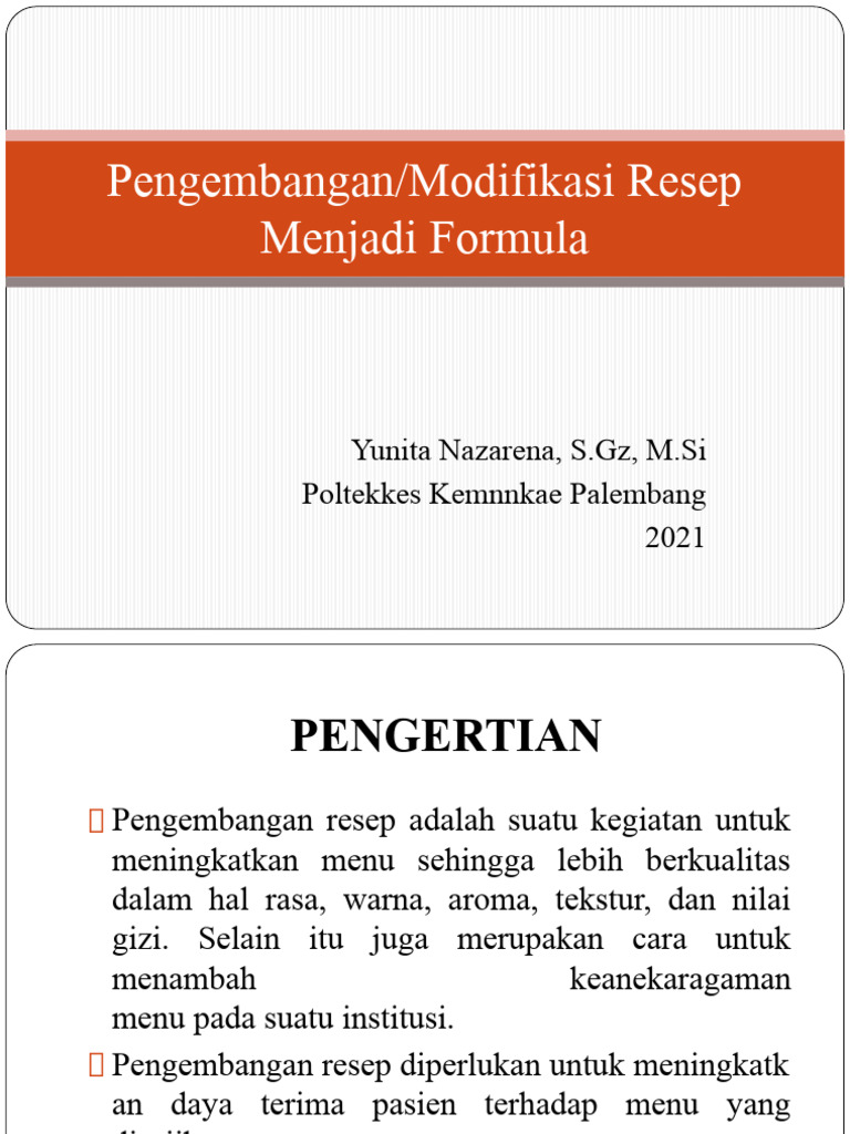 9 Dan 10. Pengembangan Resep Formula | PDF