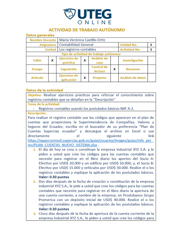Taller Unidad 3 Contabilidad General | PDF | Contabilidad | Business Taller Unidad 3 Contabilidad General | PDF | Contabilidad | Business