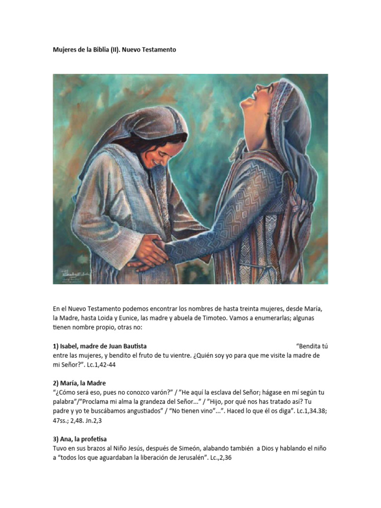 Mujeres de la Biblia | PDF | Jesús | María, madre de Jesús