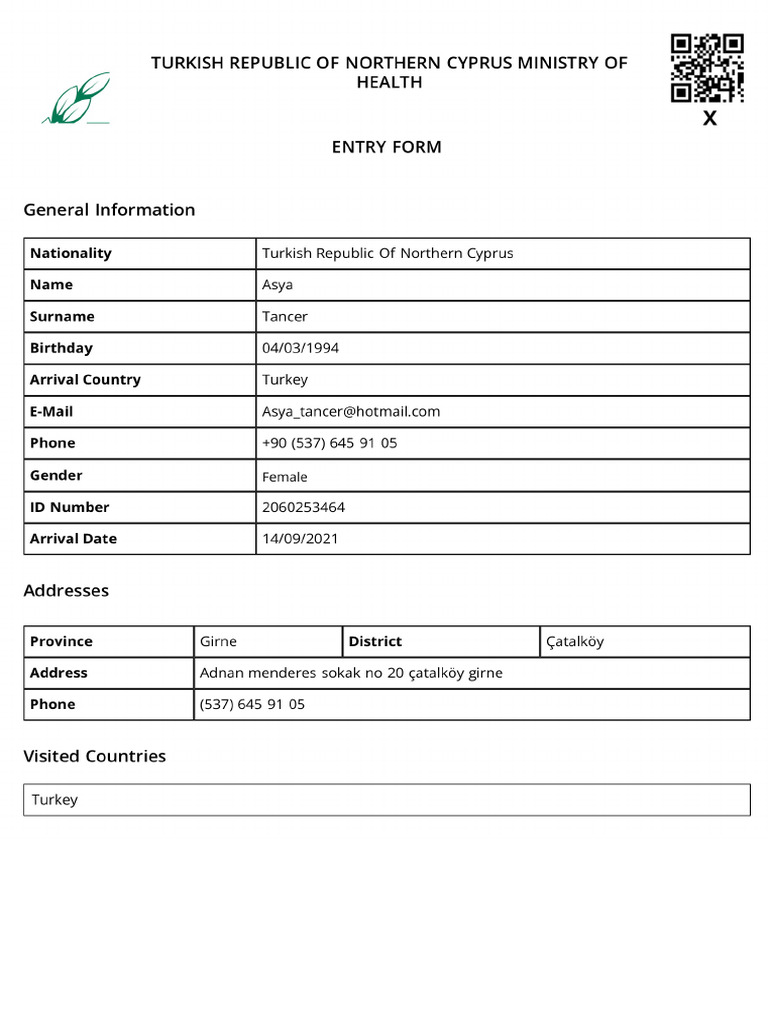 Passenger Card Pdf