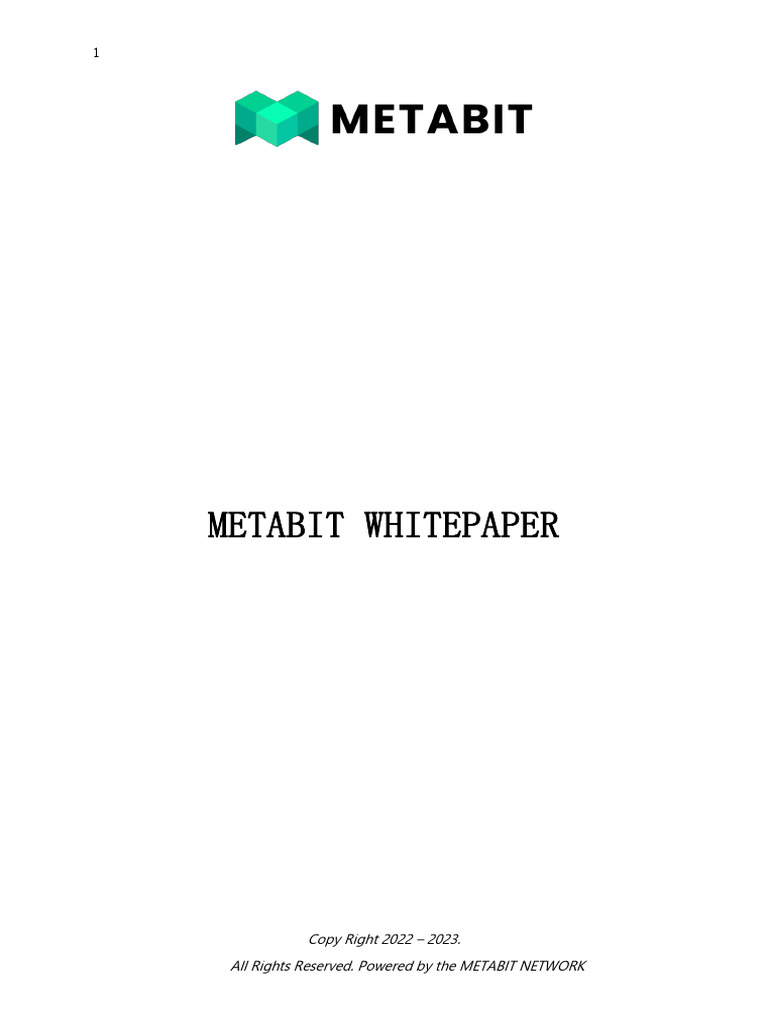 Metabit WhitePaper - en | PDF | Peer To Peer | Computer Network