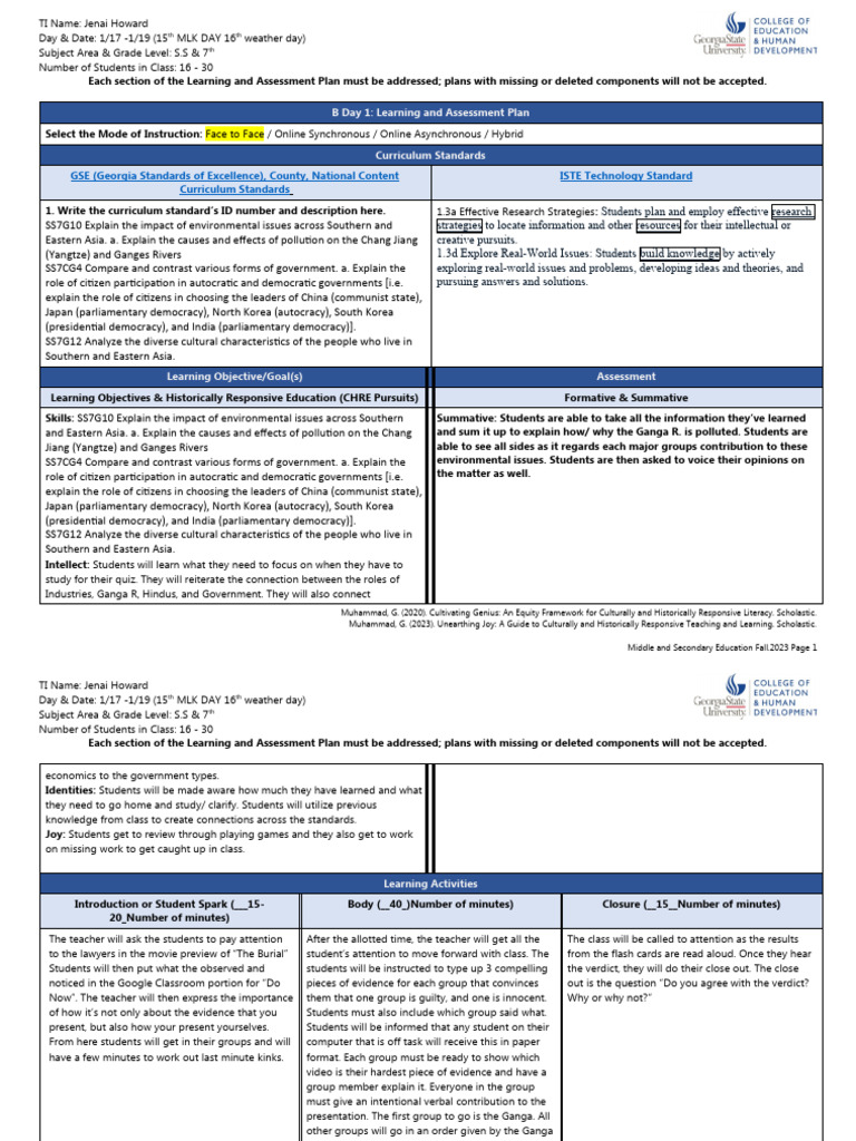 Lesson Plan Week 3 1 | Download Free PDF | Differentiated Instruction ...