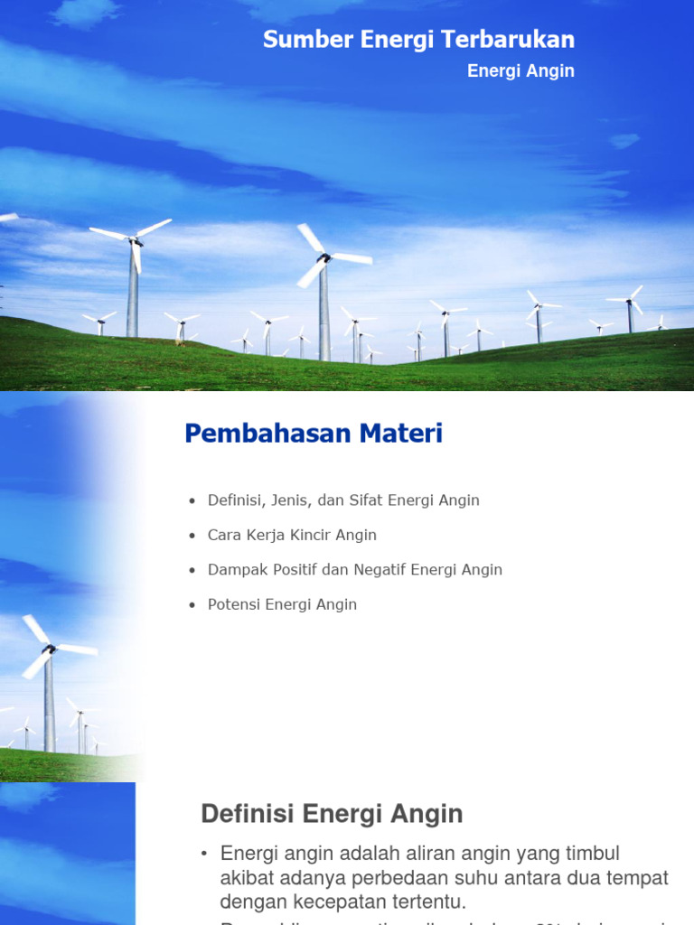 Energi Angin: Definisi dan Manfaatnya | PDF | Teknologi & Rekayasa