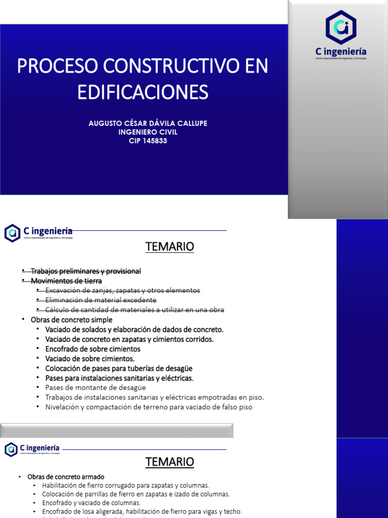 Proceso Constructivo de Edificaciones | PDF | Hormigón | Fundación (Ingeniería)
