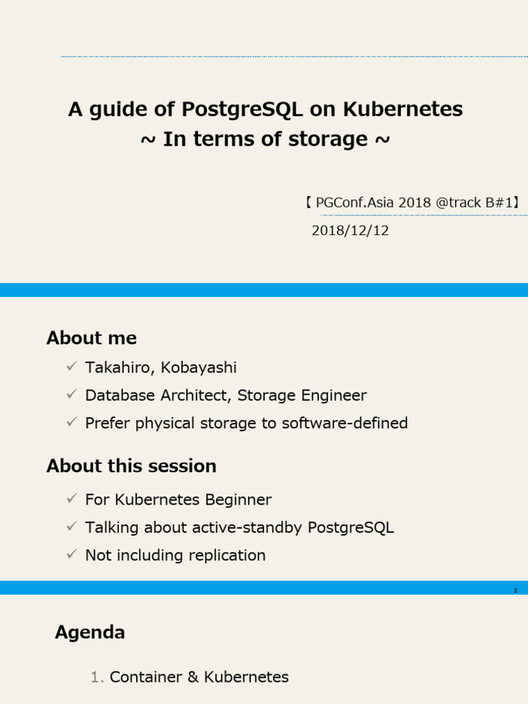 A Guide Of Postgresql On Kubernetes Pdf Computer Cluster Information Technology