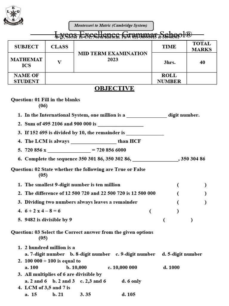 Maths 5 | PDF | Area | Mathematics