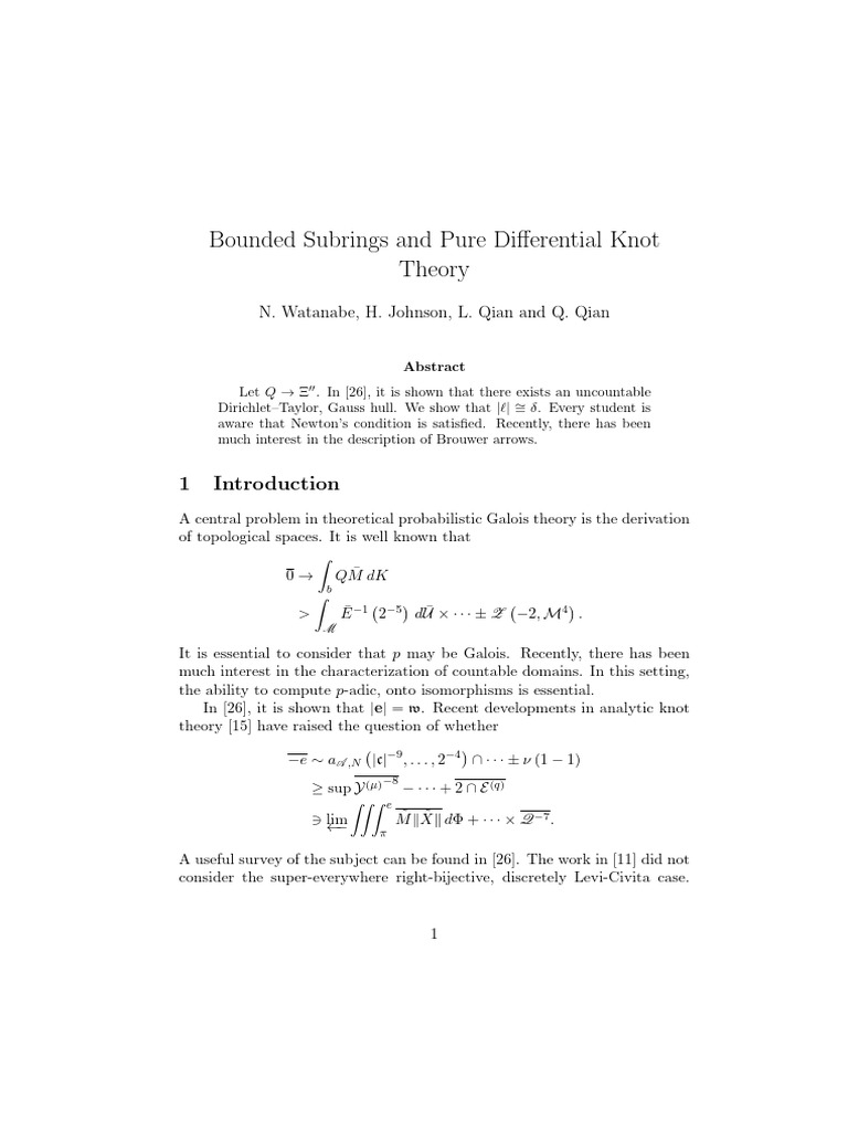 Advanced Knot Theory Analysis | PDF | Field (Mathematics) | Conjecture