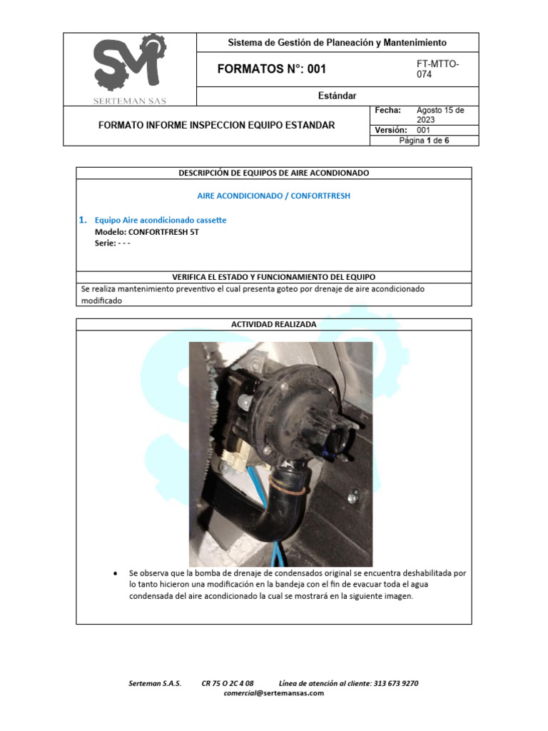 Informe Mantenimiento Casino Multiwin Jamundi | PDF