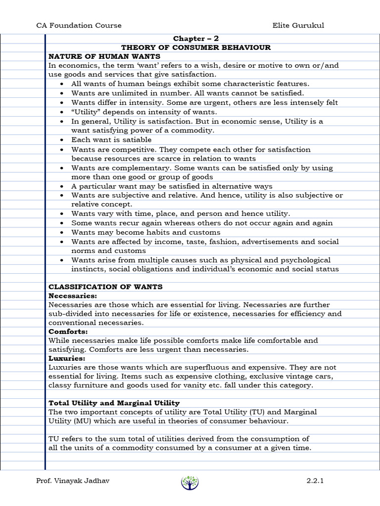 Chapter 2 Unit 2 | Download Free PDF | Utility | Economic Surplus