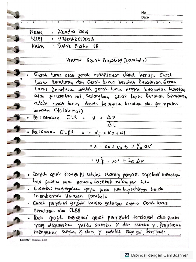 Resume Gerak Proyektil | PDF