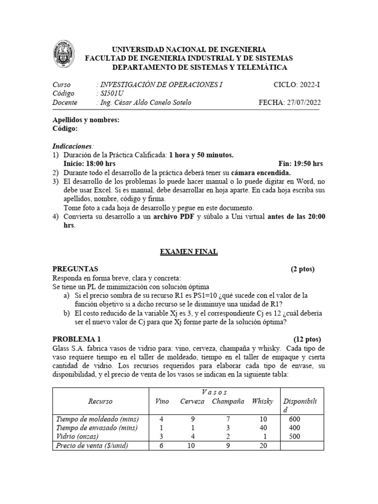 SI501 - ExF - 22I CANELO | PDF