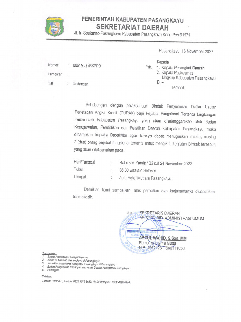 Surat Bimtek | PDF