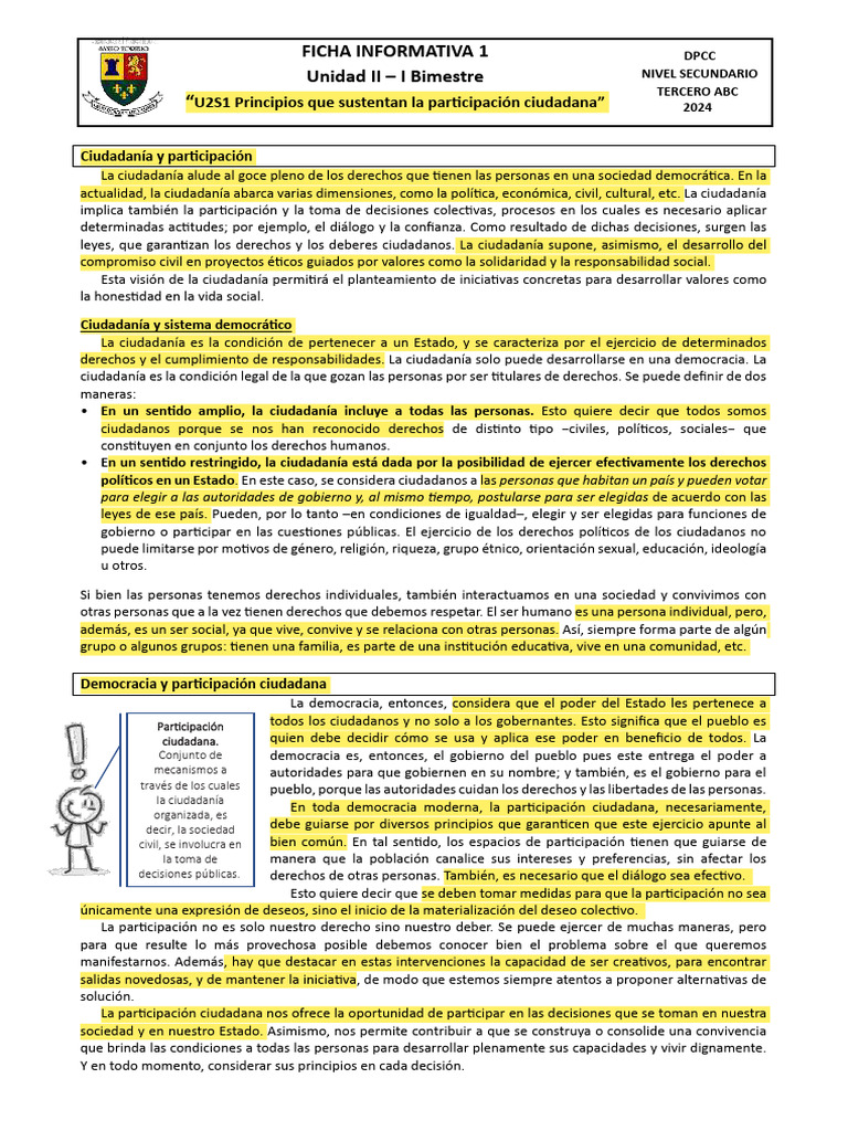 U2s1 - Resaltado Imprimir DPCC | PDF | Democracia | Ideologías políticas
