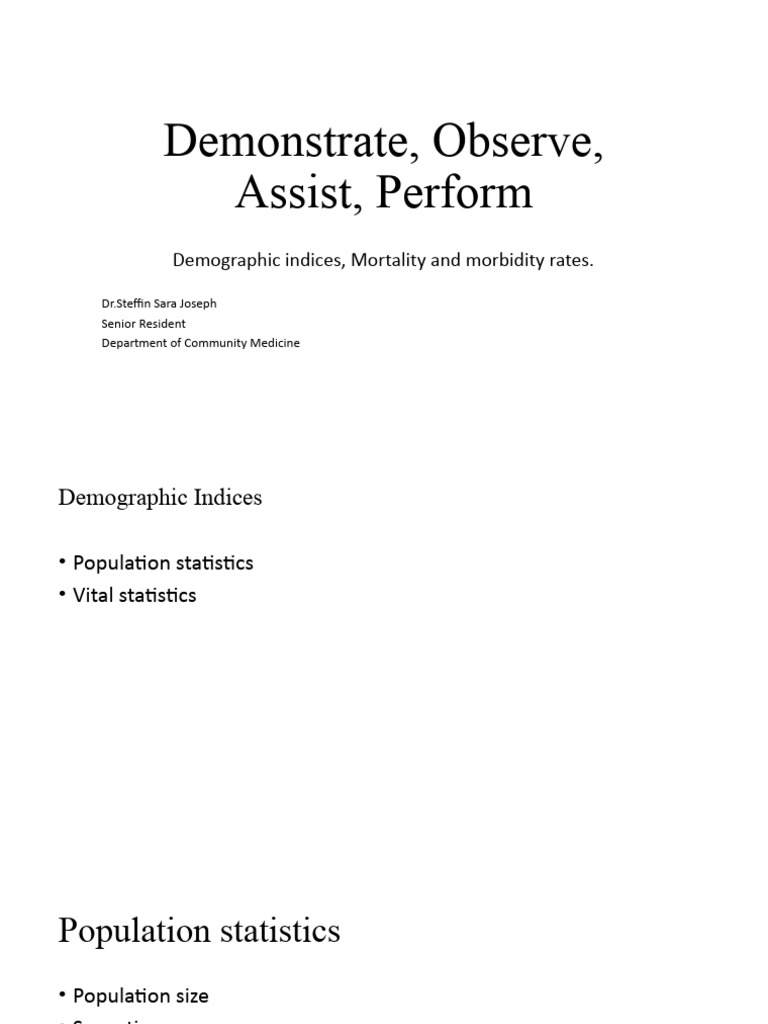 DOAP - Demographic Indicators | PDF | Incidence (Epidemiology) | Mortality Rate