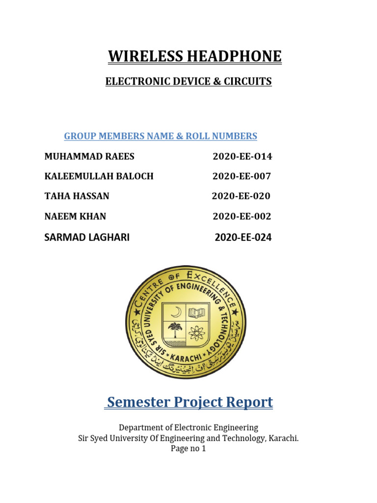 Edc Project Report | Download Free PDF | Headphones | Electronic Circuits