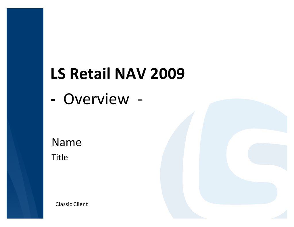 LS Retail NAV 2009 Overview | PDF | Retail | Revenue