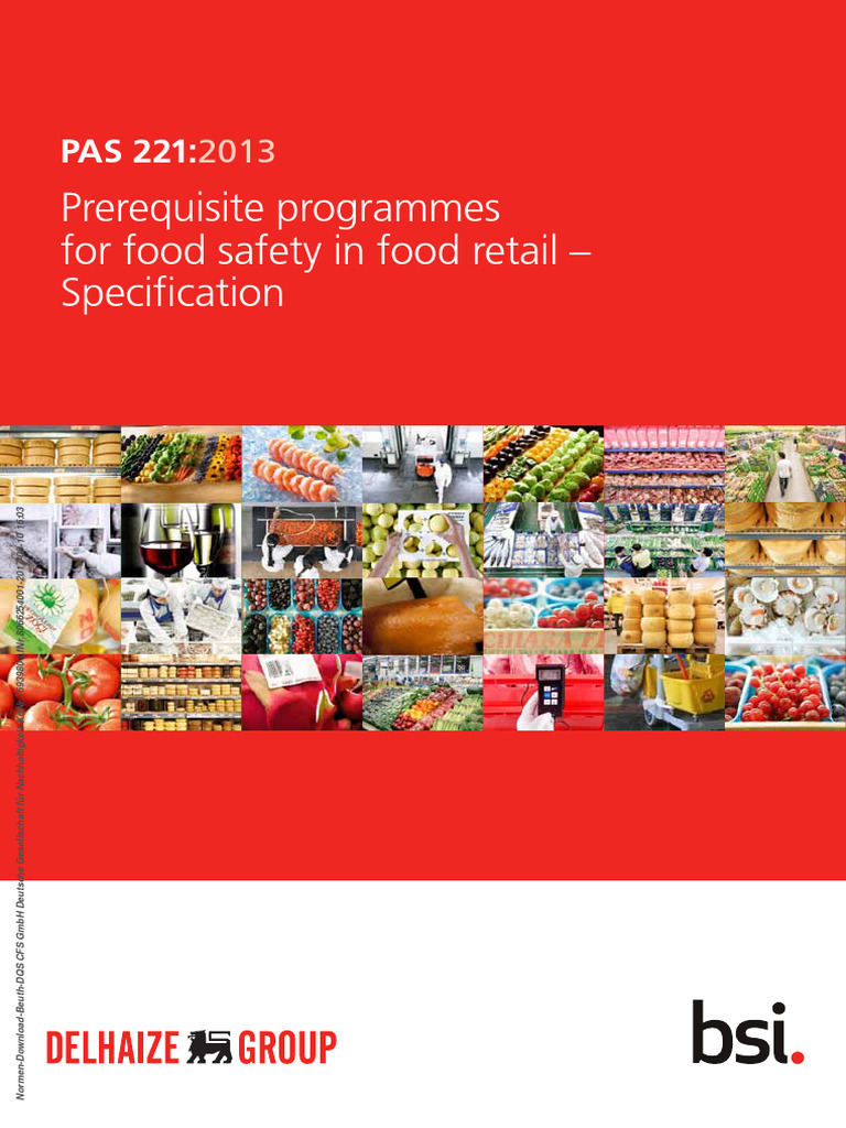 BSI PAS 221 2013 - Retail | PDF | Food Safety