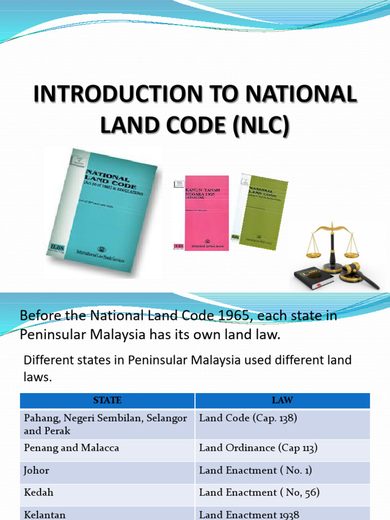 INTRODUCTION TO NATIONAL LAND CODE | PDF | Civil Law (Common Law ...