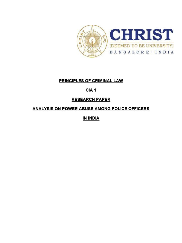 ATHULYA T A 2050470 PCRL Cia 3 | PDF | Police | Violence