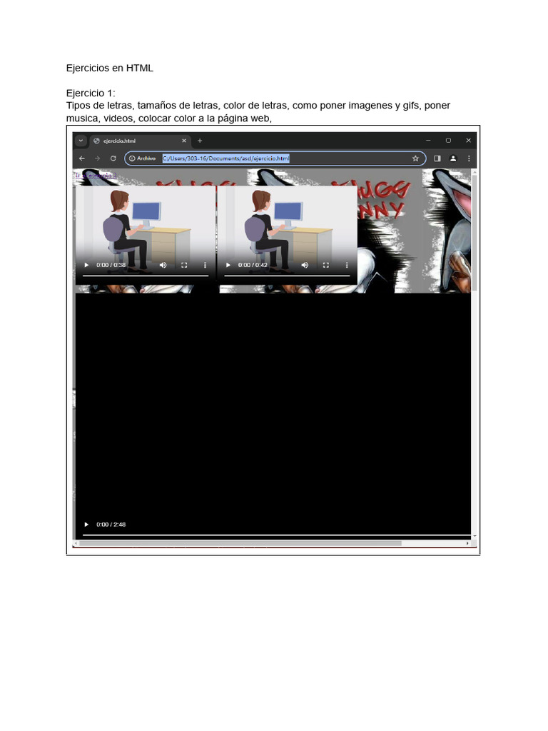 Ejercicios en HTML TAREA N°1 | PDF | Lenguaje de programación ...