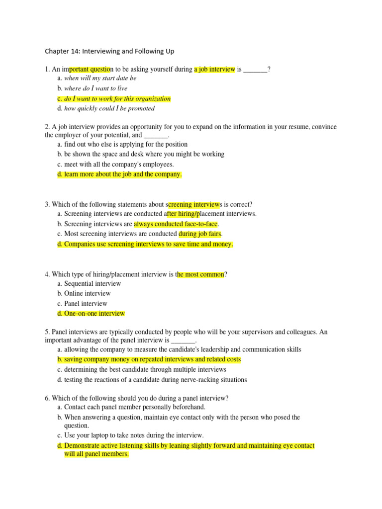 Chapter 14: Interviewing and Following Up | PDF | Job Interview