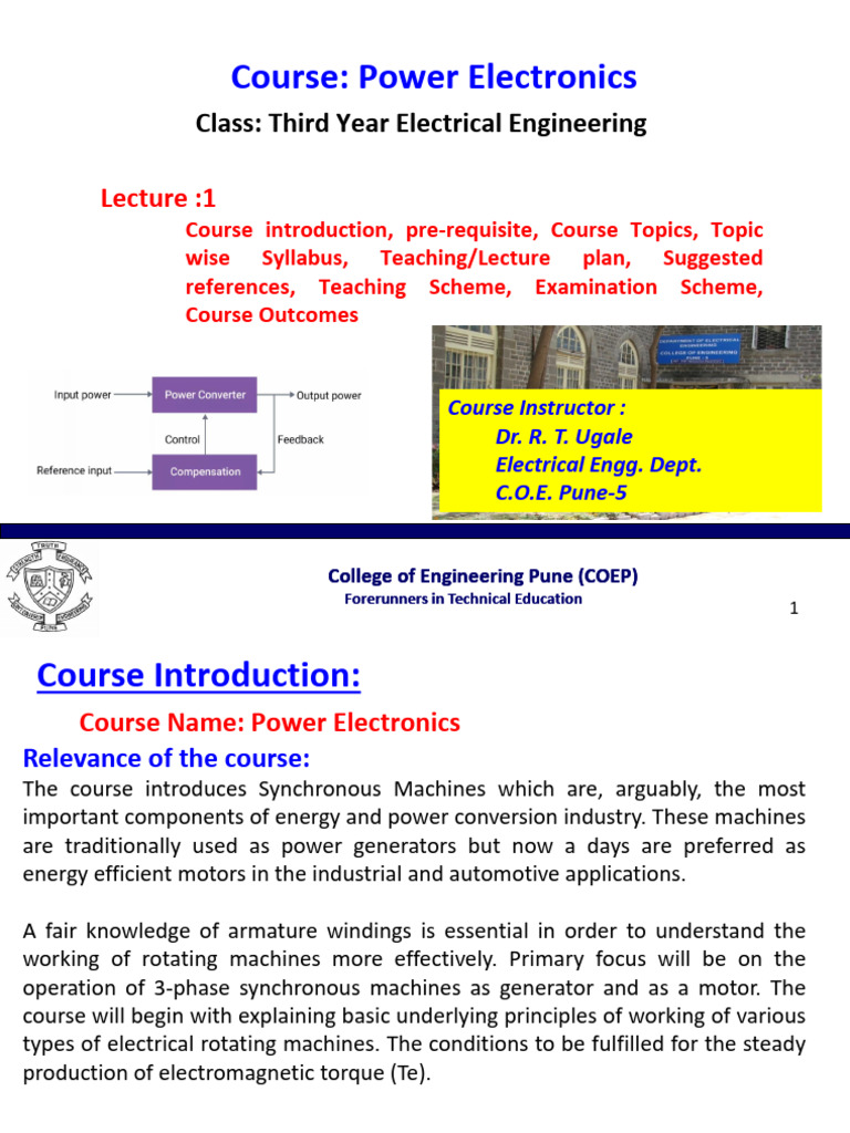 TY - Elec Engg - Power Electronics - UNIT 5 - Lecture PPTs - Dr. R. T. Ugale | PDF | Power ...