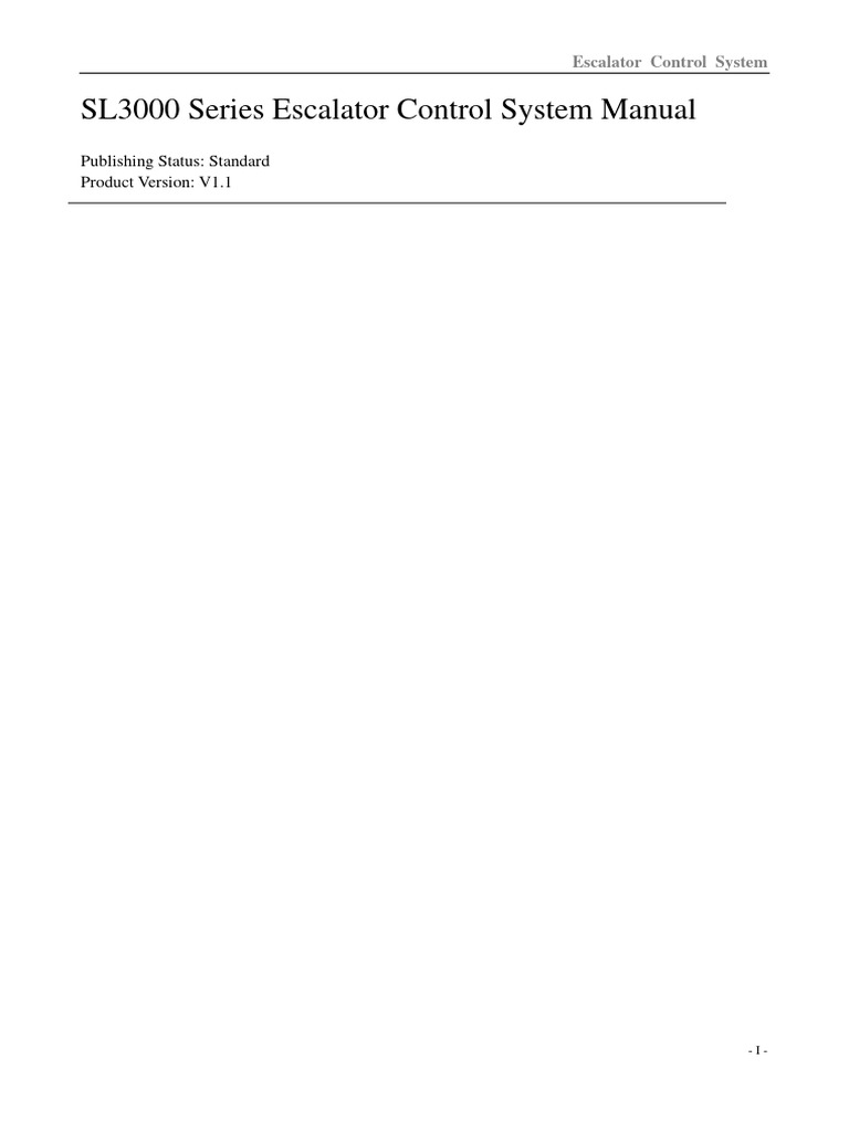 SL3000 Escalator Control Manual | PDF | Relay | Parameter (Computer ...