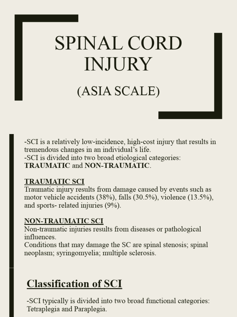 Spinal Cord Injury Assessment Guide | PDF | Spinal Cord | Spinal Cord Injury