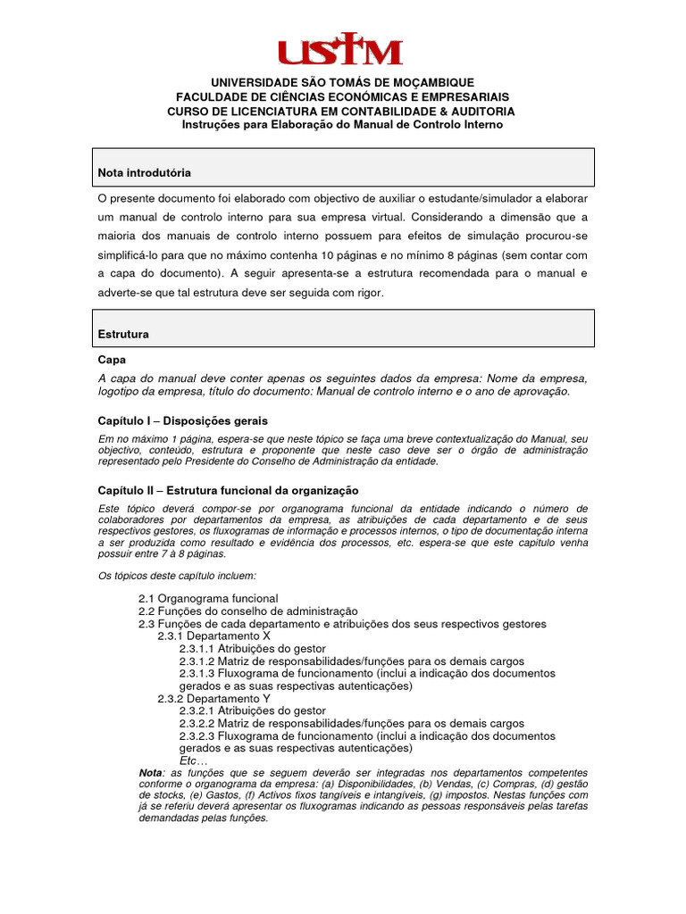 Manual Simplificado de Controlo Interno | PDF | Contabilidade | Imposto ...