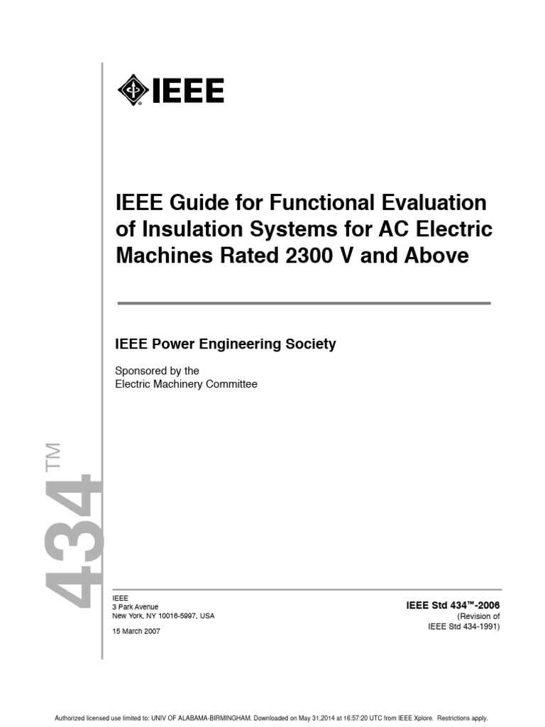 Ieee Guide For Functional Evaluation of Insulation Systems For A | PDF ...