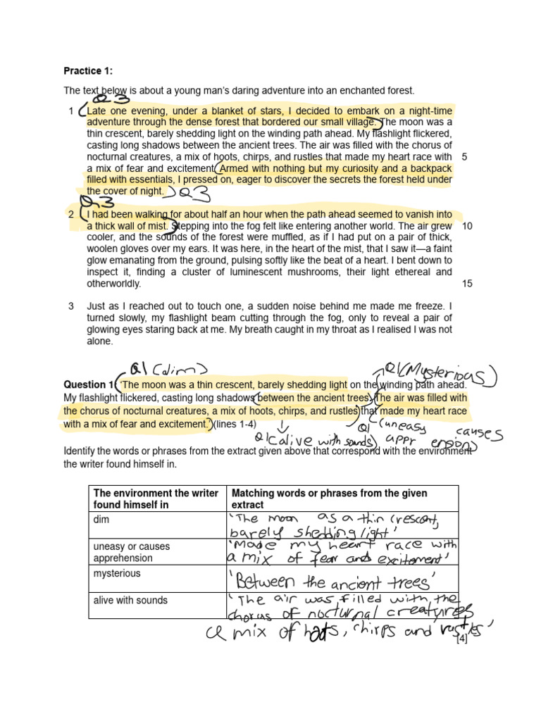 Sec 2G2 EL - Narrative Compre Practice 1 (Short Excerpts) | PDF | Poetry