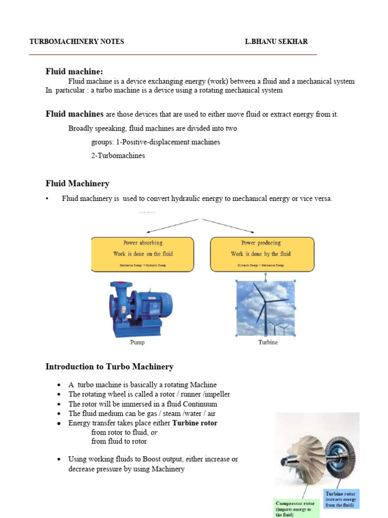 Introduction of Turbomachines 1 | PDF | Turbomachinery | Turbine