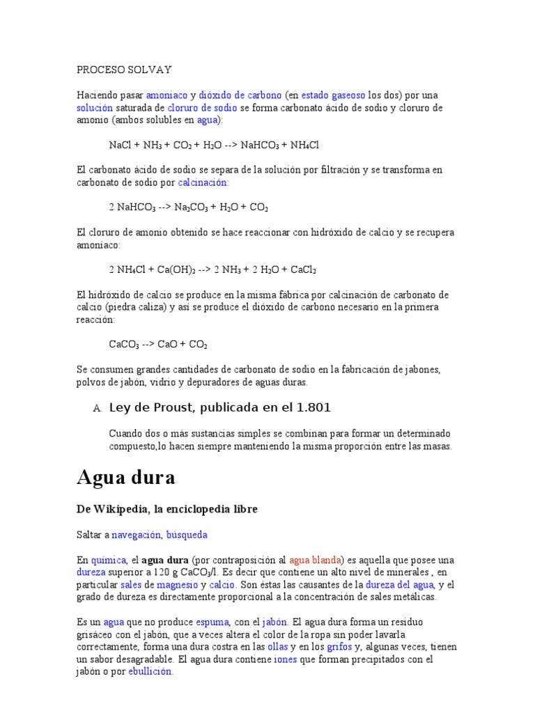Proceso Solvay | PDF | Sustancias químicas | Agua