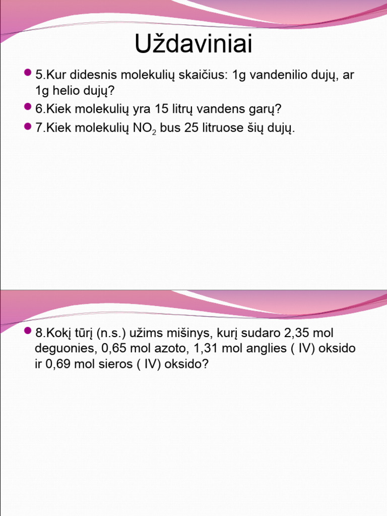 Duju Savybes, Molinis Duju Turis Uzdaviniai | PDF