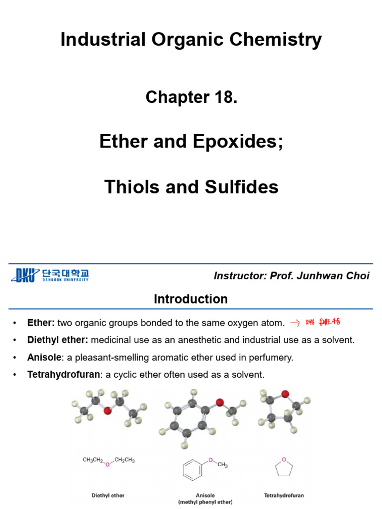Chapter 18. Ether and Epoxide Thiols and Sulfides | PDF | Ether | Thiol